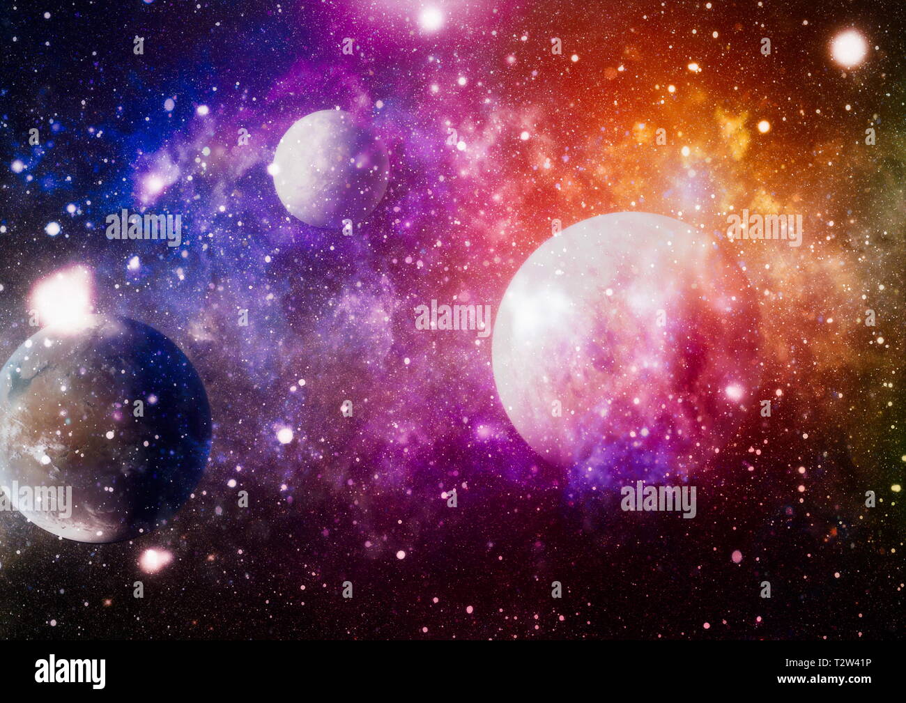 Cosmic clouds of mist on bright colorful backgrounds. Elements of this ...