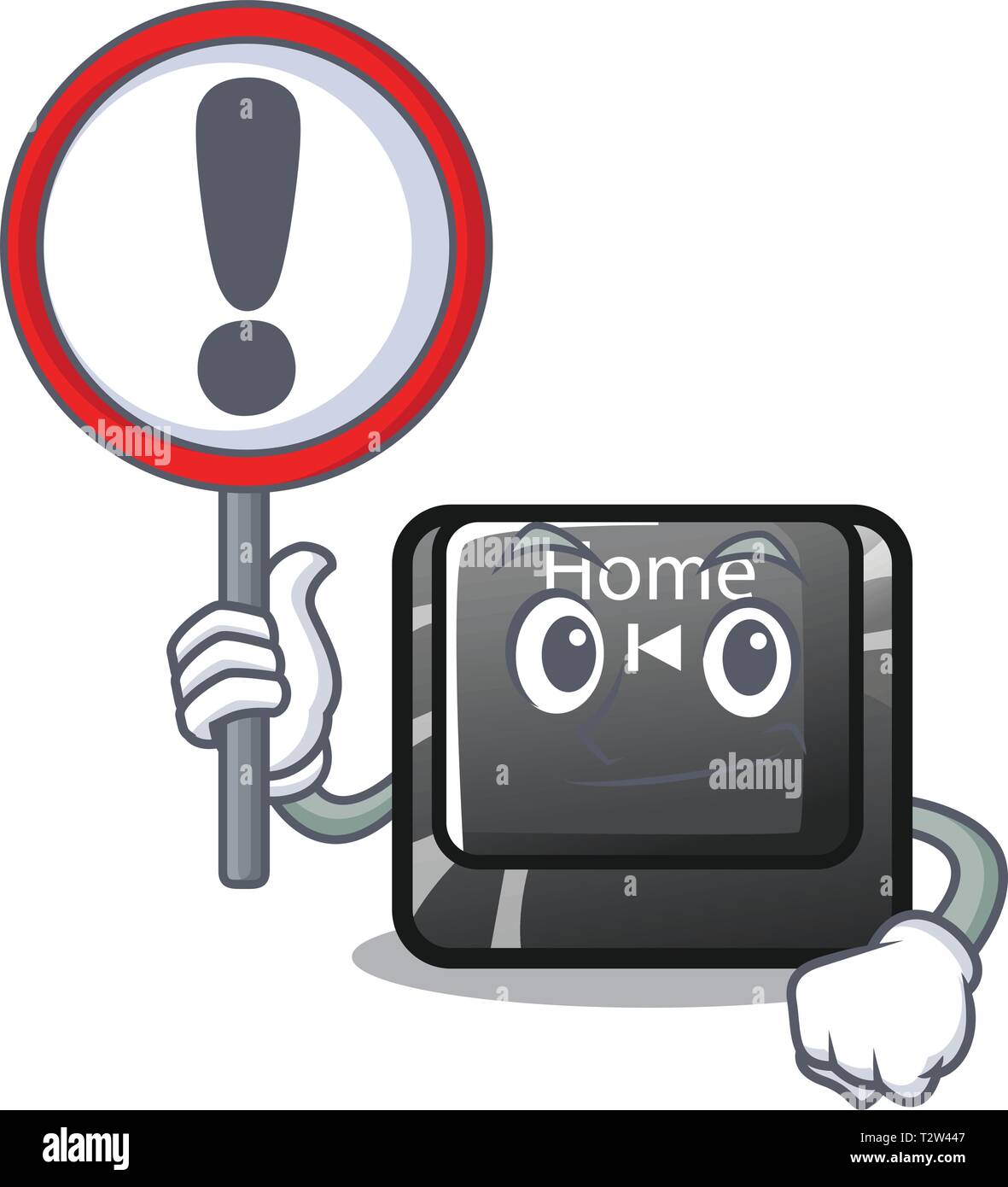 With sign home button located on character keyboard vector illustration ...