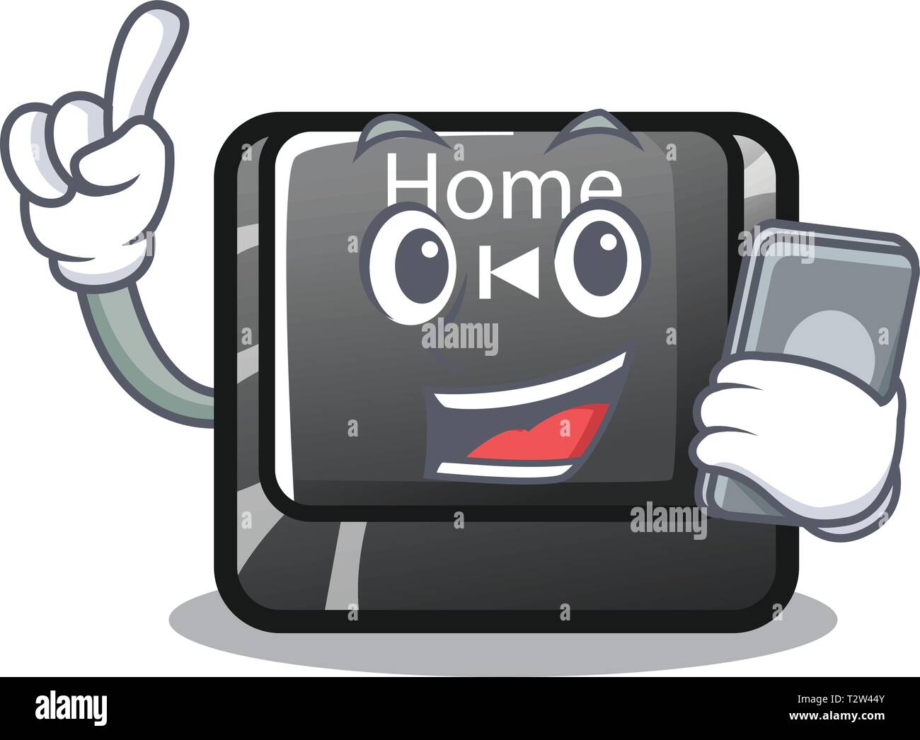 With phone home button located on character keyboard vector ...