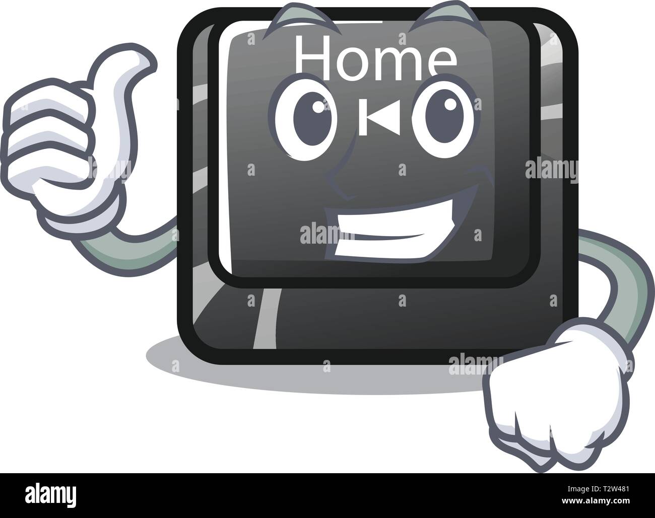 Thumbs up home button isolated with the cartoonvector illustration ...