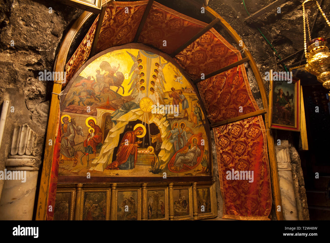 West Bank, Bethlehem: the Nativity Grotto situated under the Church of ...