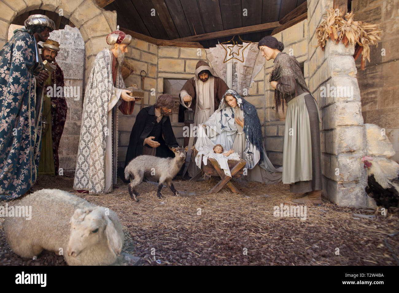 West Bank, Bethlehem: Nativity scene *** Local Caption *** Stock Photo ...