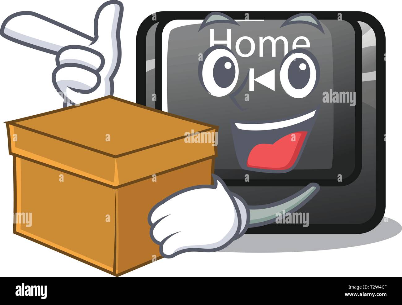 With box home button isolated with the cartoonvector illustration Stock ...