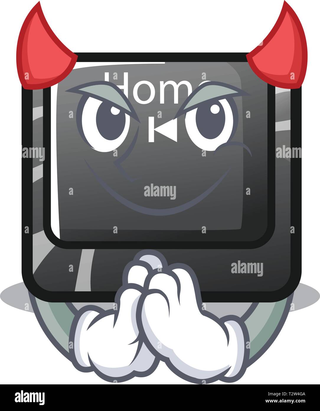 Devil mascot toy home button attached computer vector illustration ...