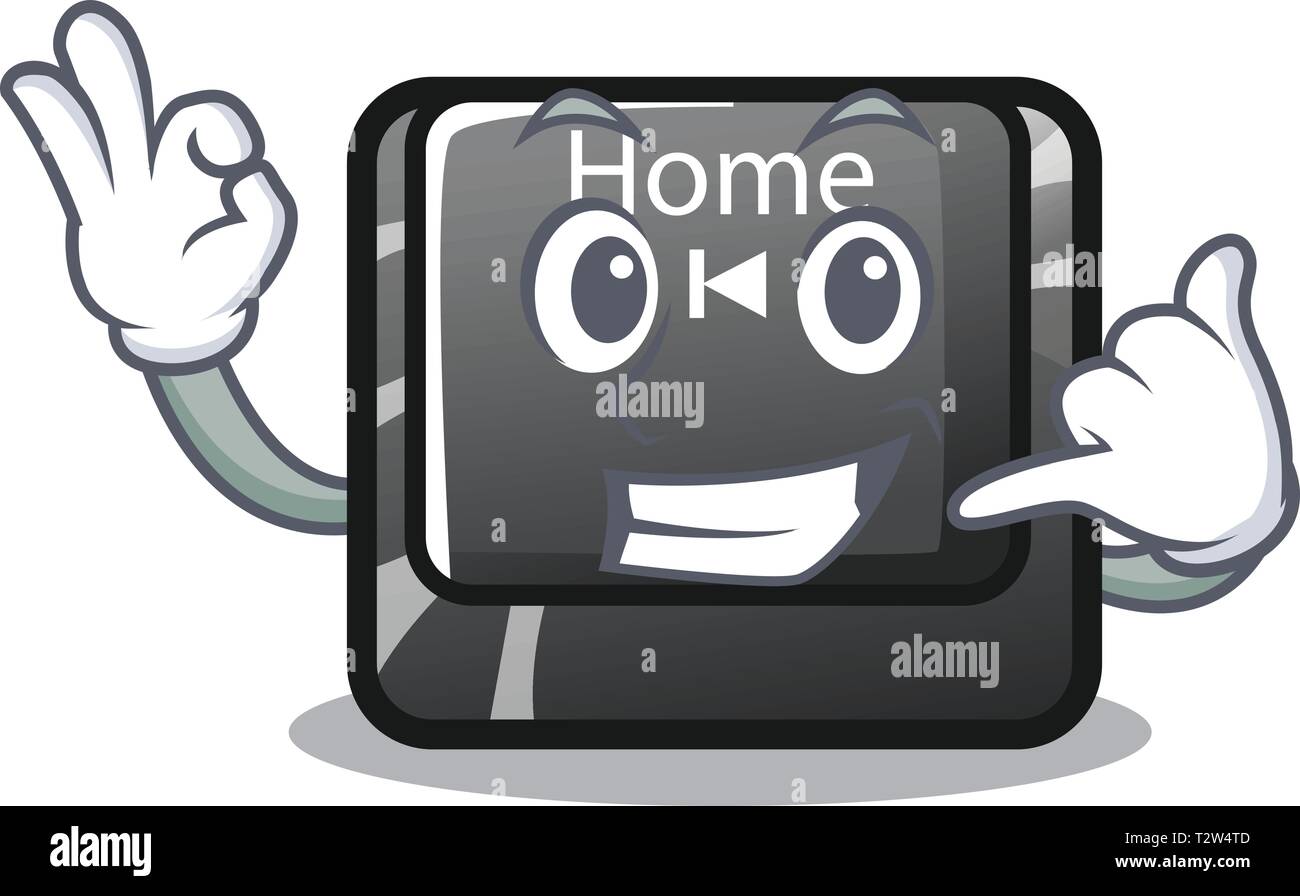 Call me button home in the cartoon shape vector illustration Stock ...