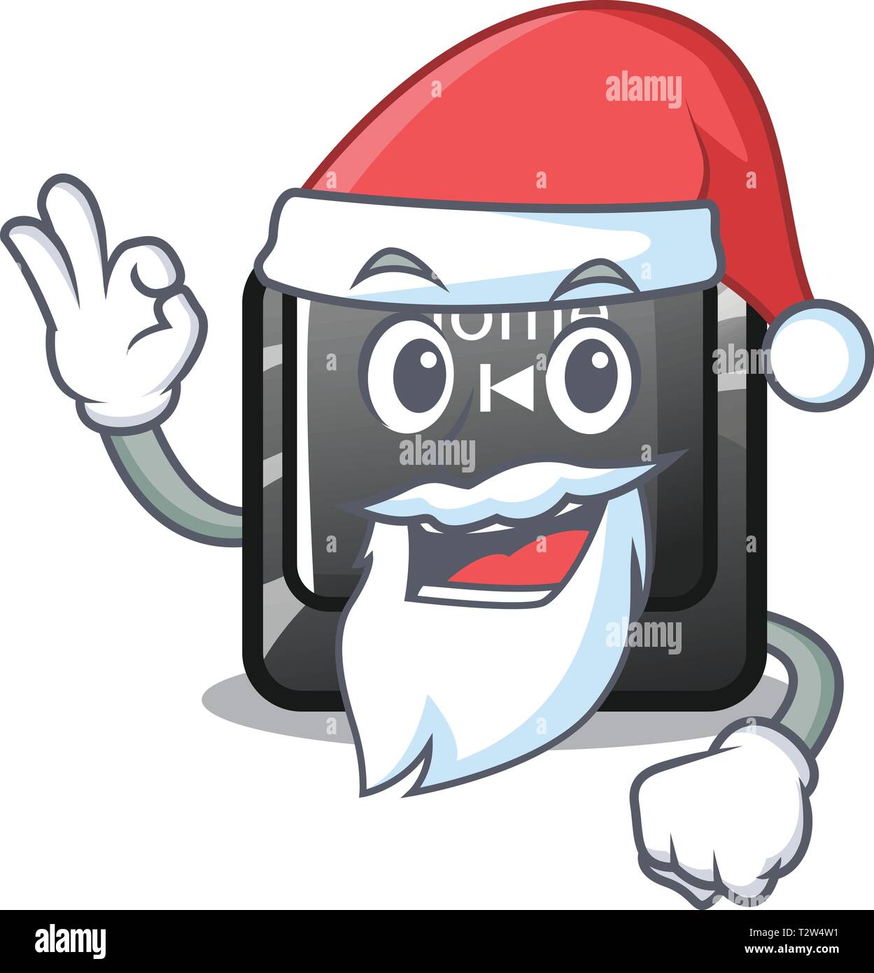 Santa button home in the cartoon shape vector illustration Stock Vector ...