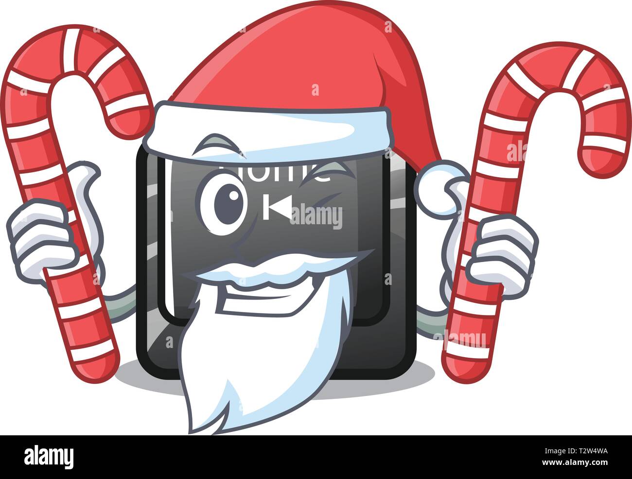 Santa with candy button home in the cartoon shape vector illustration ...