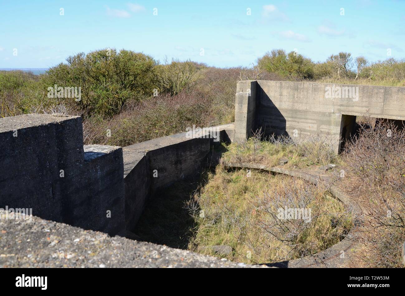 WWII concrete gun emplacements at Spurn Point, East Coast of Yorkshire ...