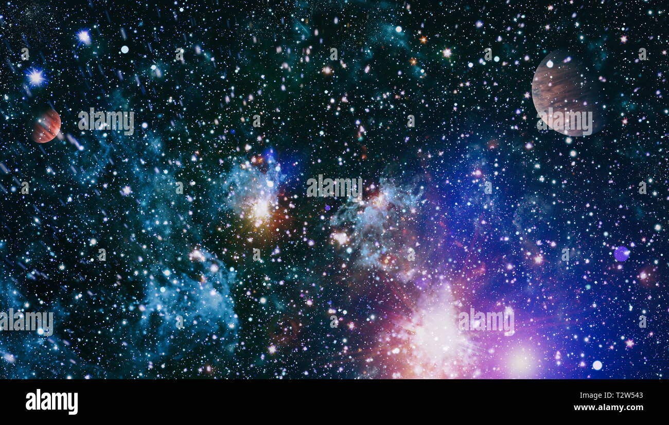 planets, stars and galaxies in outer space showing the beauty of space ...