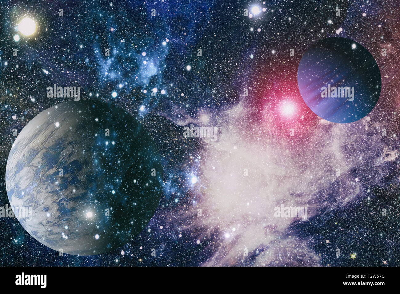 planets, stars and galaxies in outer space showing the beauty of space ...