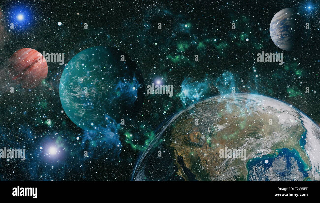 planets, stars and galaxies in outer space showing the beauty of space ...