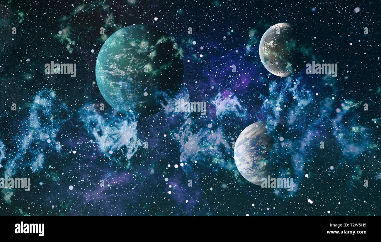 planets, stars and galaxies in outer space showing the beauty of space ...