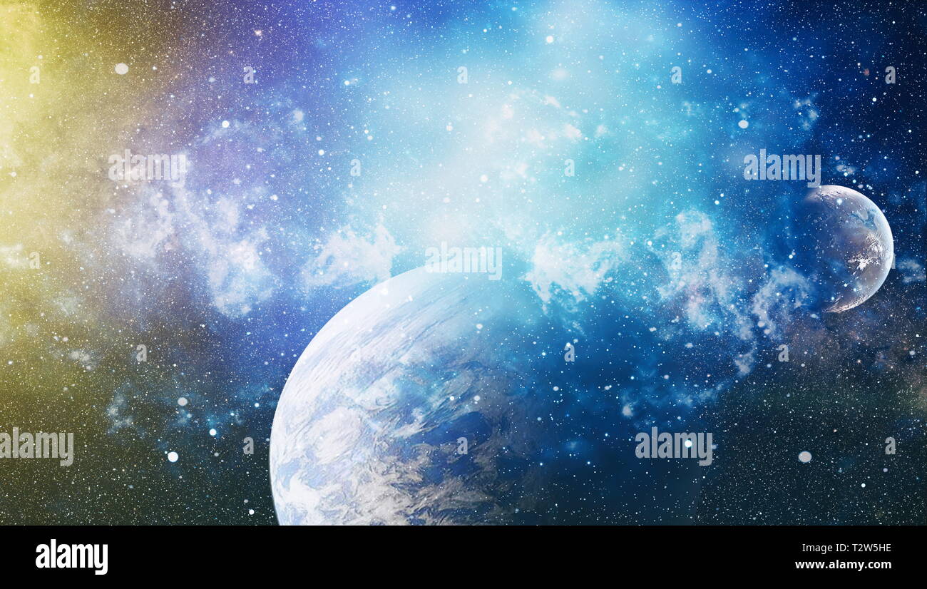 planets, stars and galaxies in outer space showing the beauty of space ...