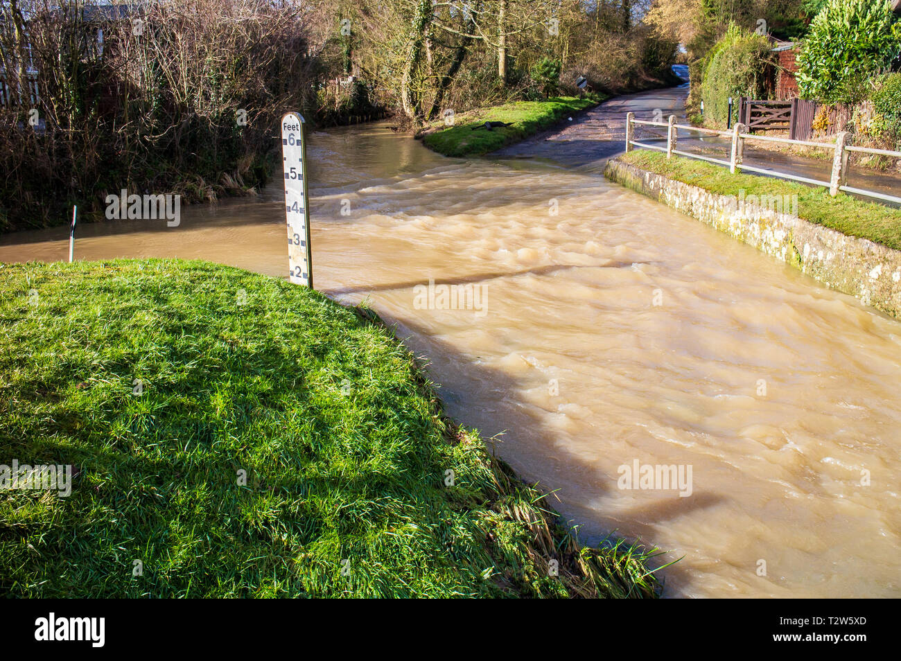 Views of the Village of Clavering in Essex with the River Stort in full ...