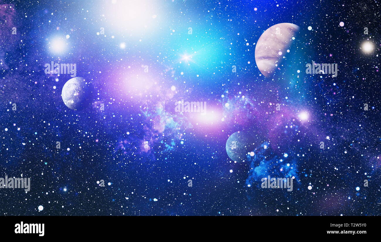 planets, stars and galaxies in outer space showing the beauty of space ...