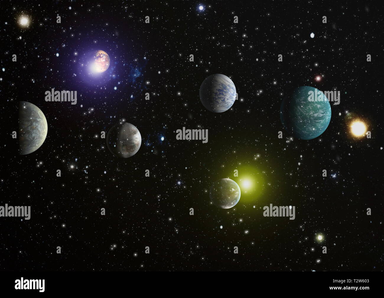 planets, stars and galaxies in outer space showing the beauty of space ...