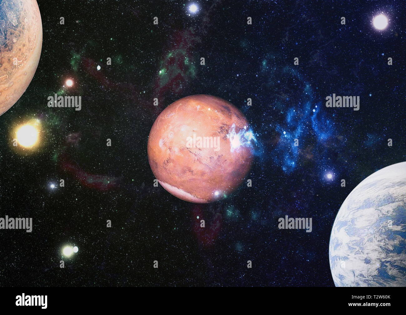 planets, stars and galaxies in outer space showing the beauty of space ...