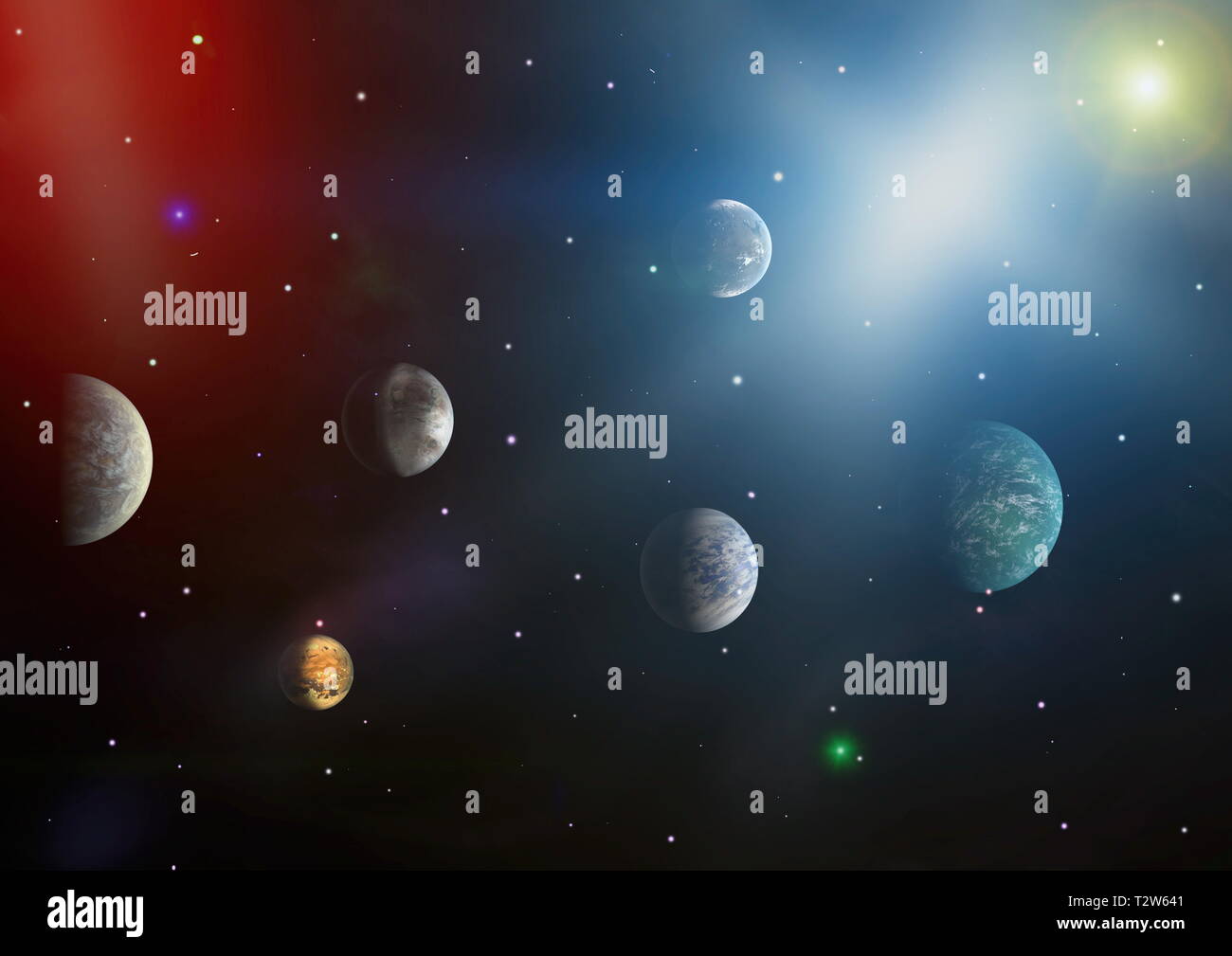 planets, stars and galaxies in outer space showing the beauty of space ...
