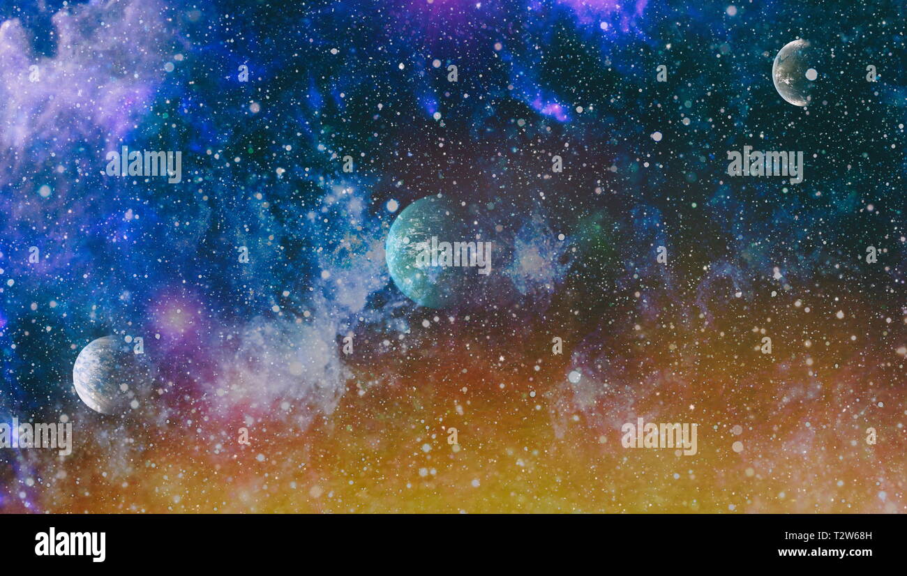 Futuristic abstract space background. Night sky with stars and nebula ...