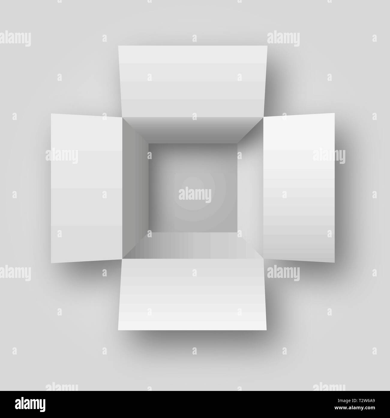realistic opened white box top view vector illustration Stock Vector ...