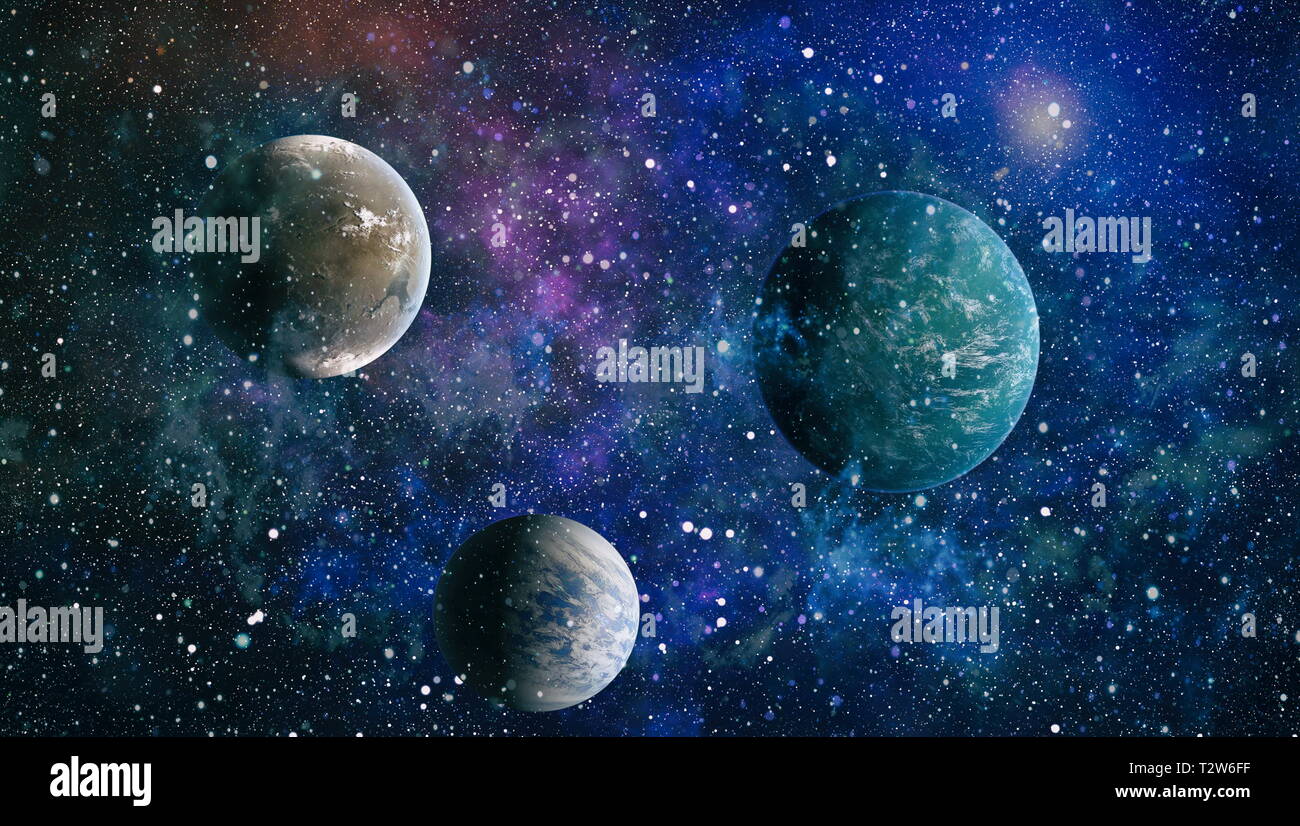 planets, stars and galaxies in outer space showing the beauty of space ...