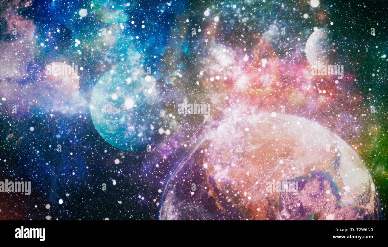 Cosmic clouds of mist on bright colorful backgrounds. Elements of this ...