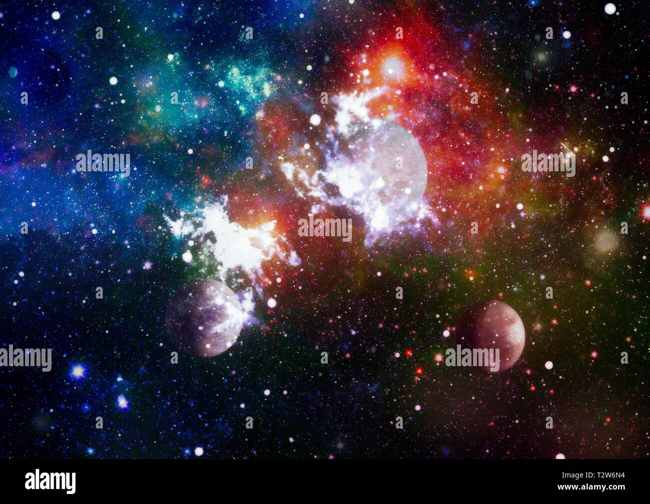 Cosmic clouds of mist on bright colorful backgrounds. Elements of this ...