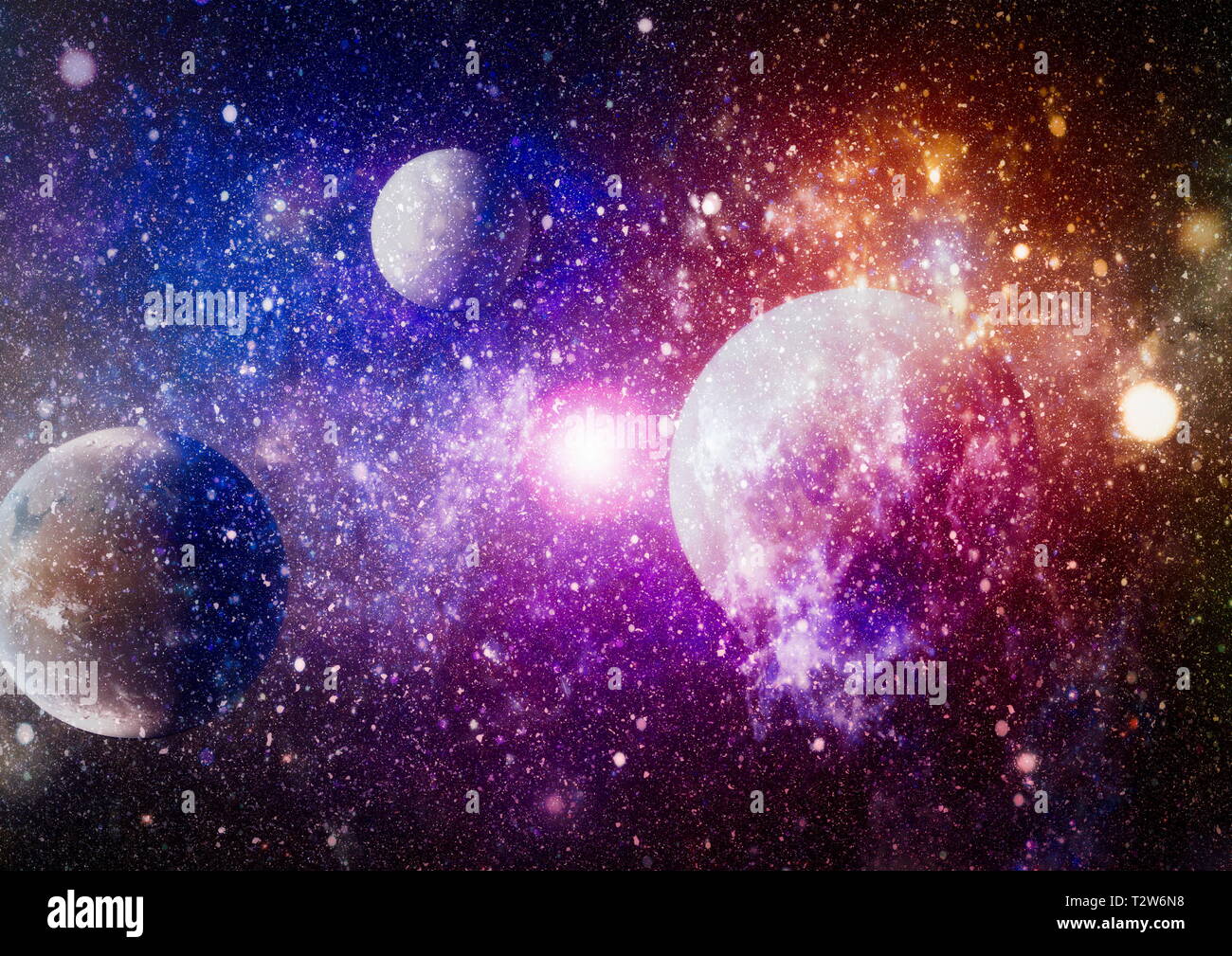 Cosmic clouds of mist on bright colorful backgrounds. Elements of this ...