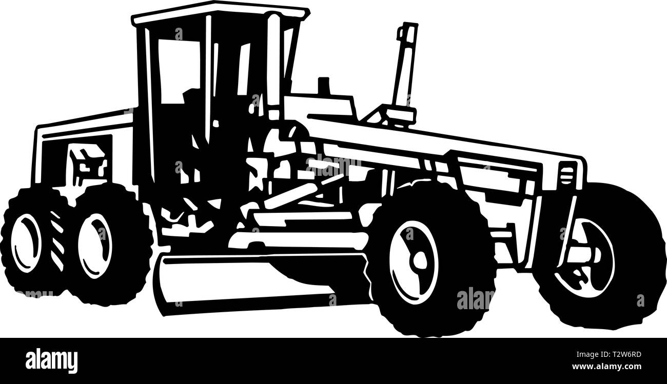 Road construction grader Stock Vector Images - Alamy