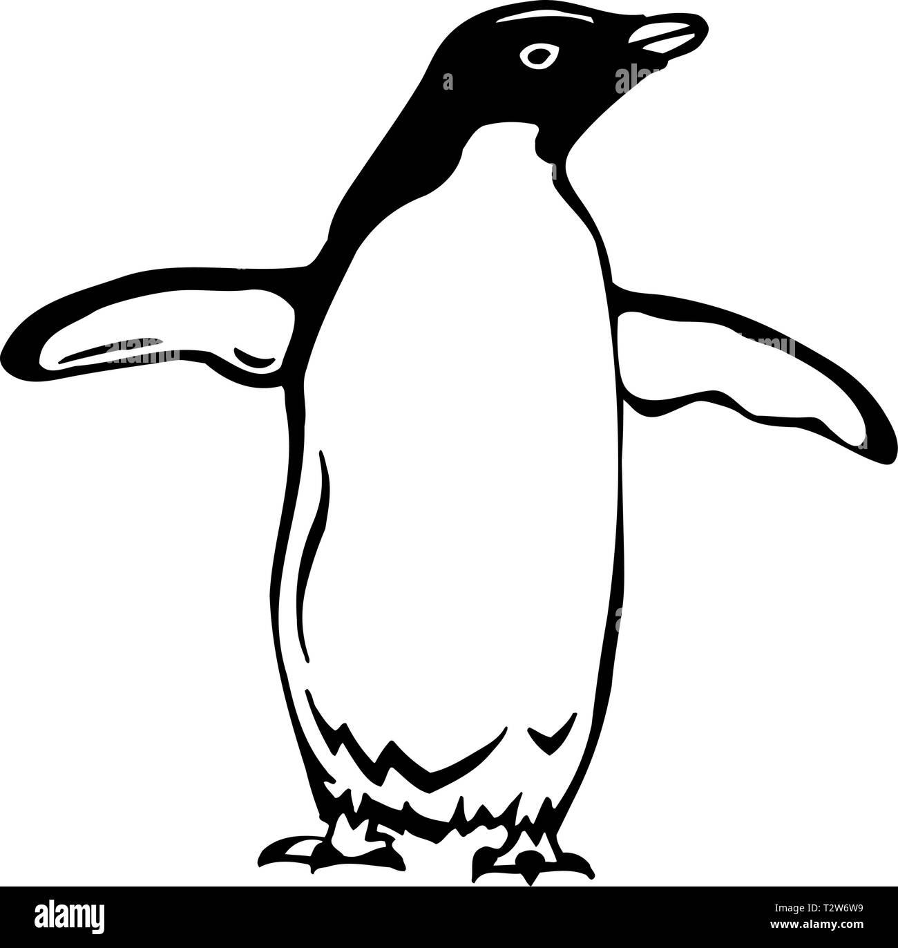 Winter Penguin Clip Art Black And White