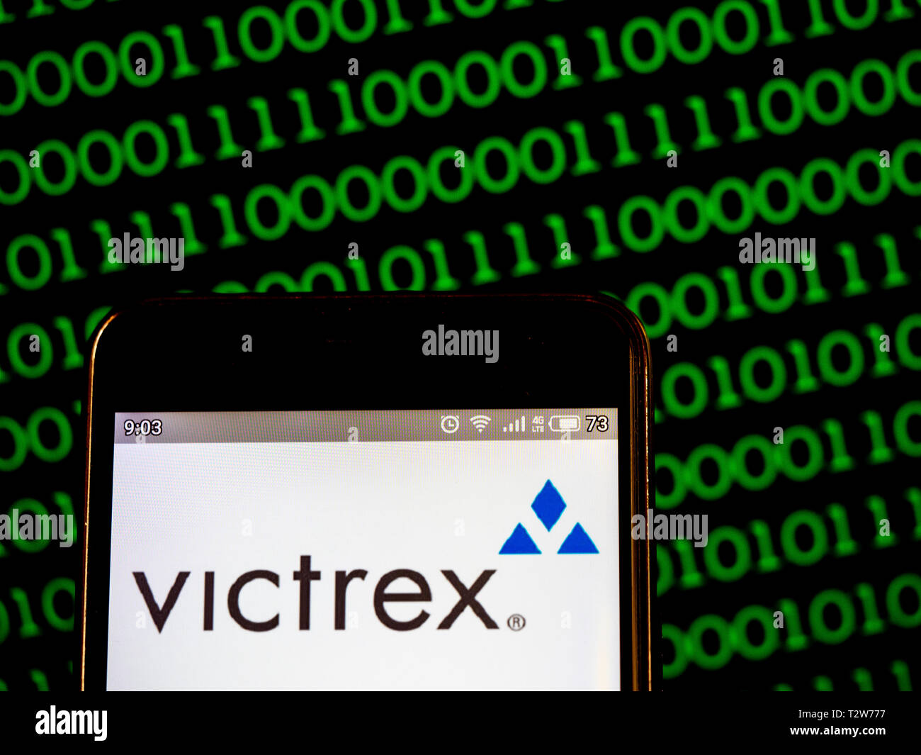 In this photo illustration a Victrex plc logo seen displayed on a smart ...