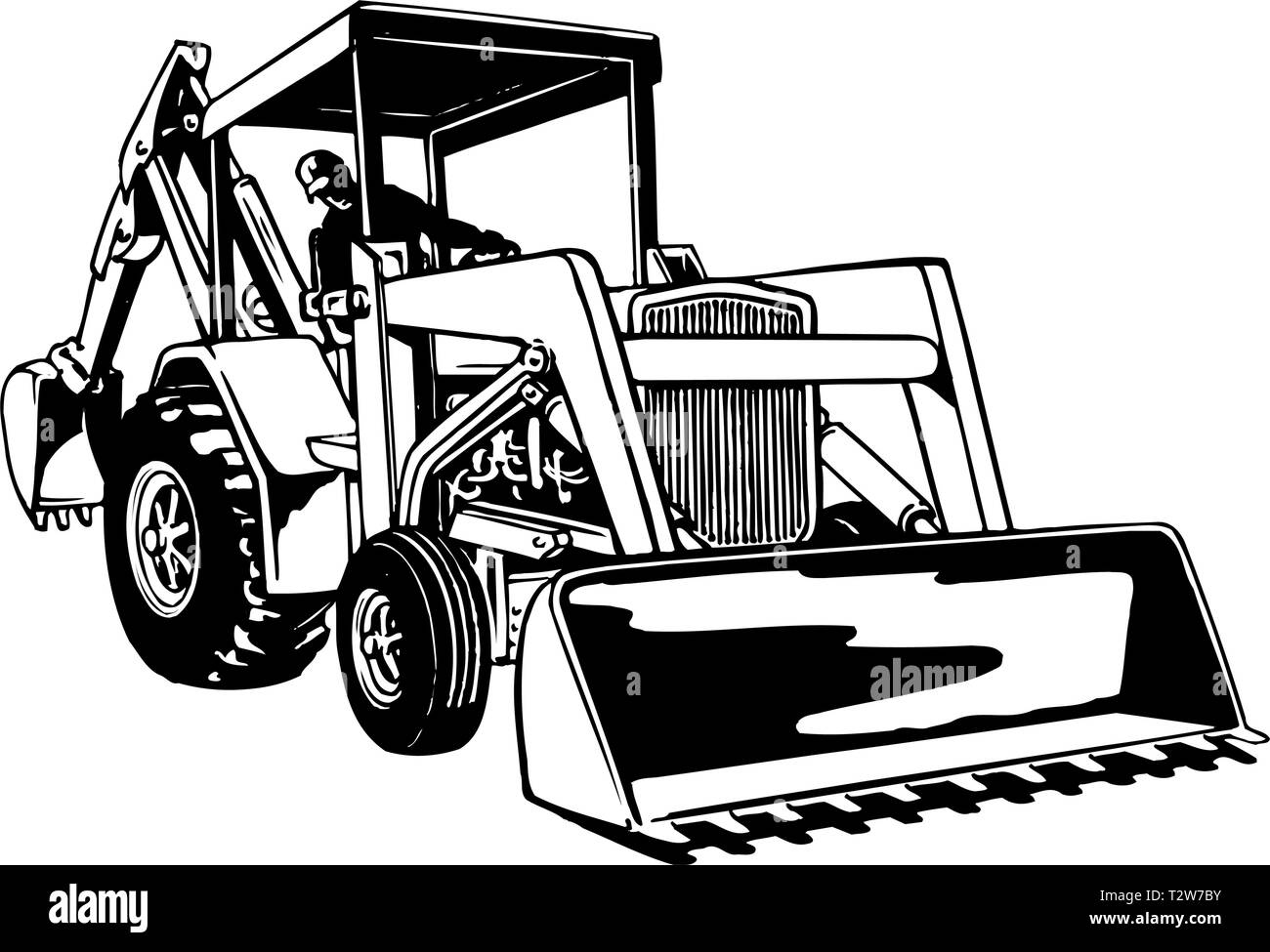 Front Loader Vector Illustration Stock Vector Image & Art - Alamy