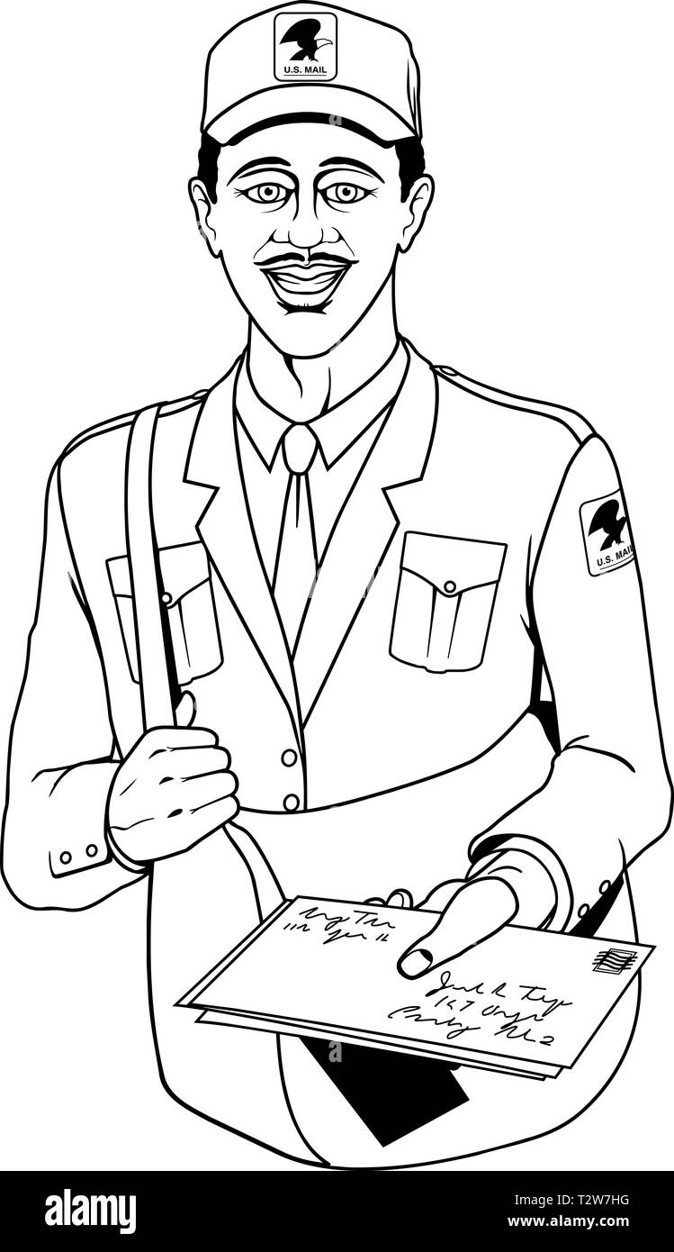 Mail Carrier Coloring Sheet