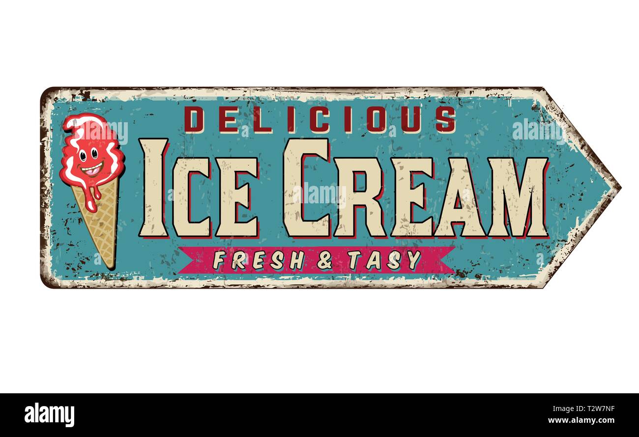 Ice cream vintage advertising sign hi-res stock photography and images ...