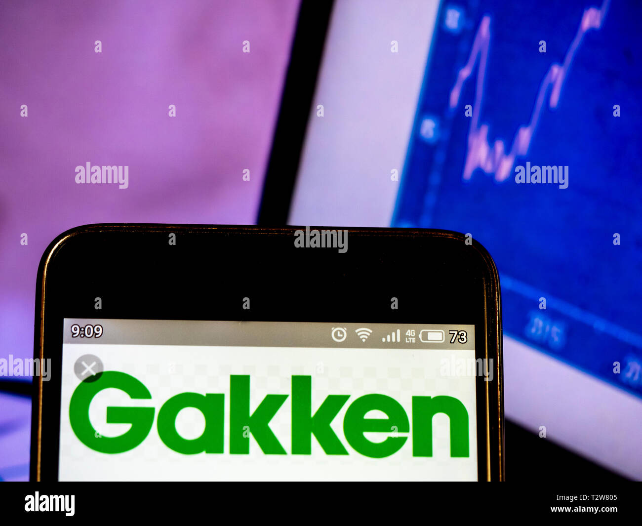 In this photo illustration a Gakken Holdings Co., Ltd. logo seen ...