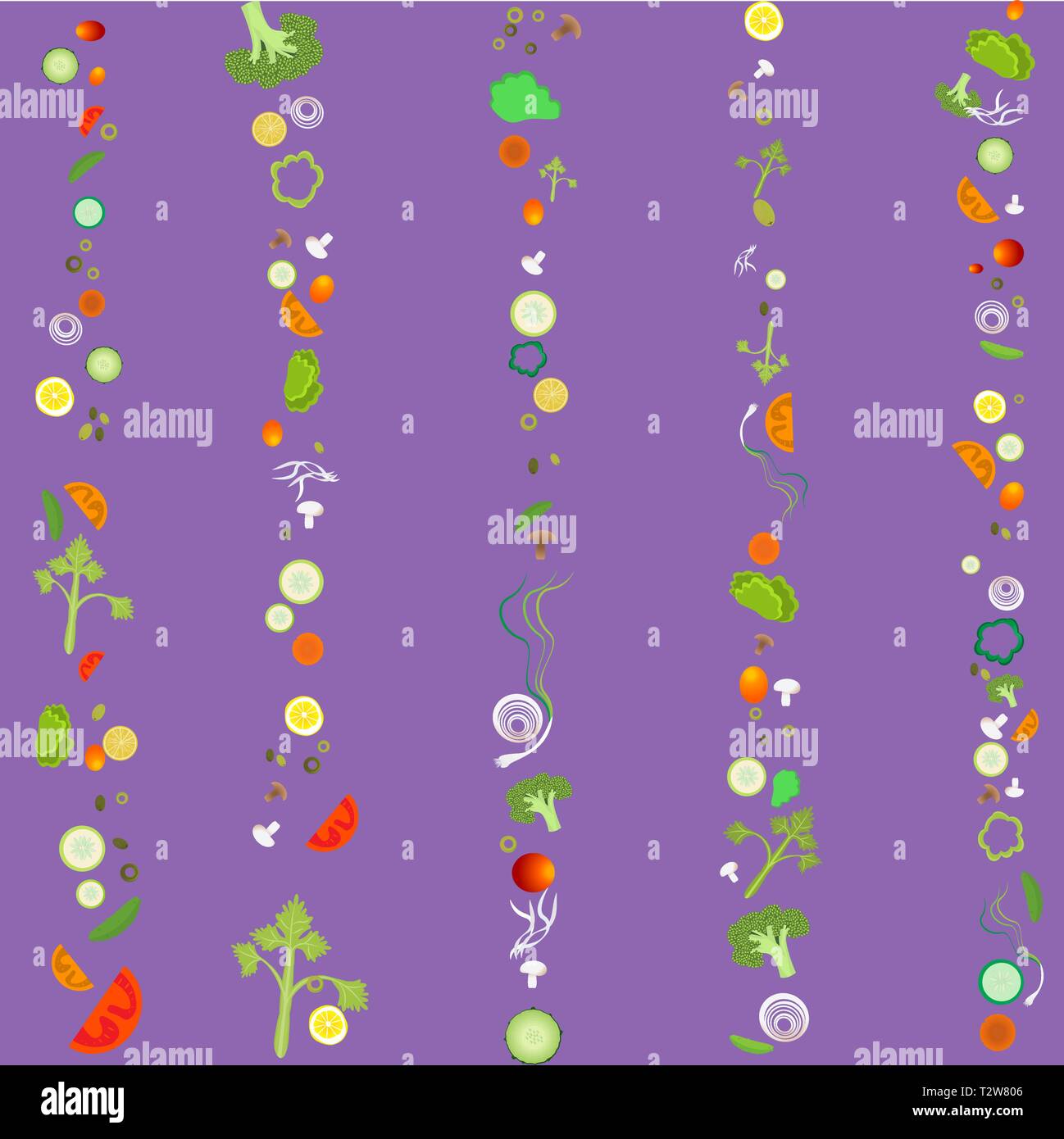 Vegetable lines for web and print decoration vector illustration on ...