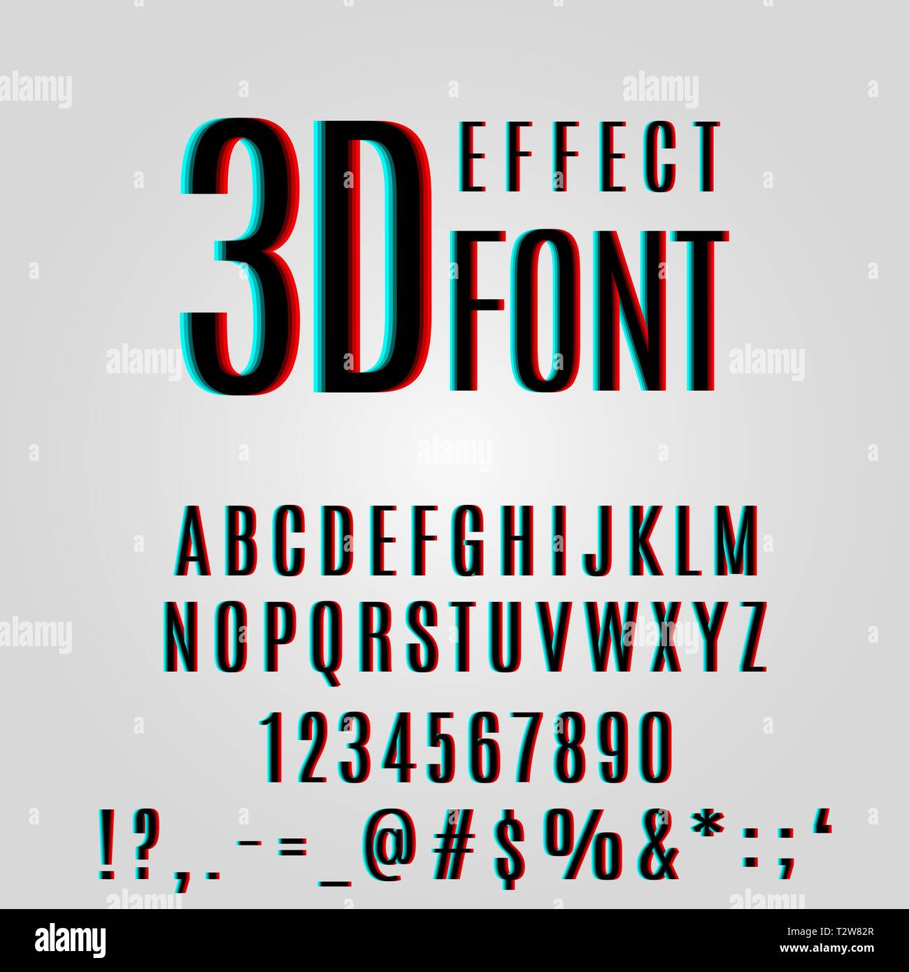 font stereoscopic 3d effect in vector format Stock Vector Image & Art ...
