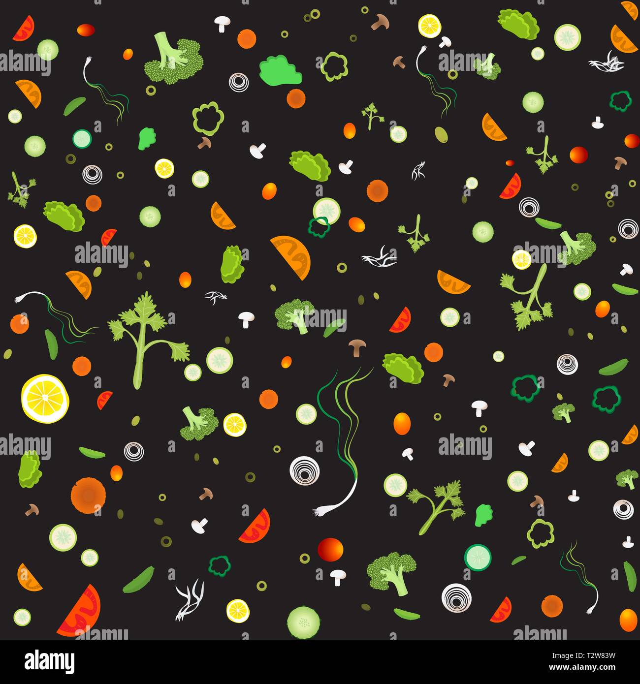 Vegetable pattern for web and print decoration vector illustration on ...
