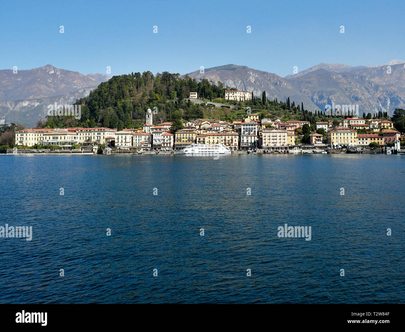 Bellagio Italy frontal lanscape view of the town and its surroundings ...