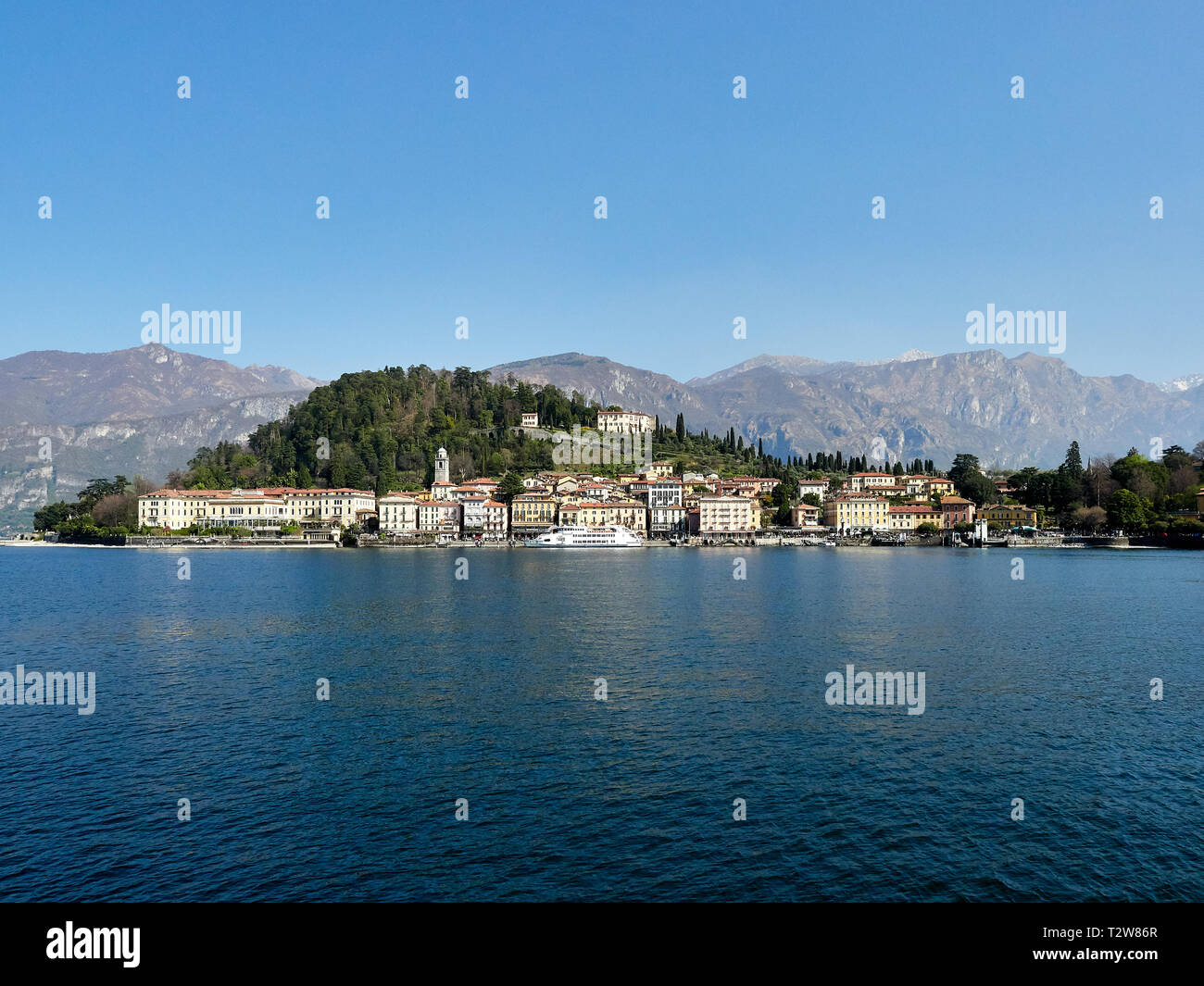Bellagio Italy frontal lanscape view of the town and its surroundings ...
