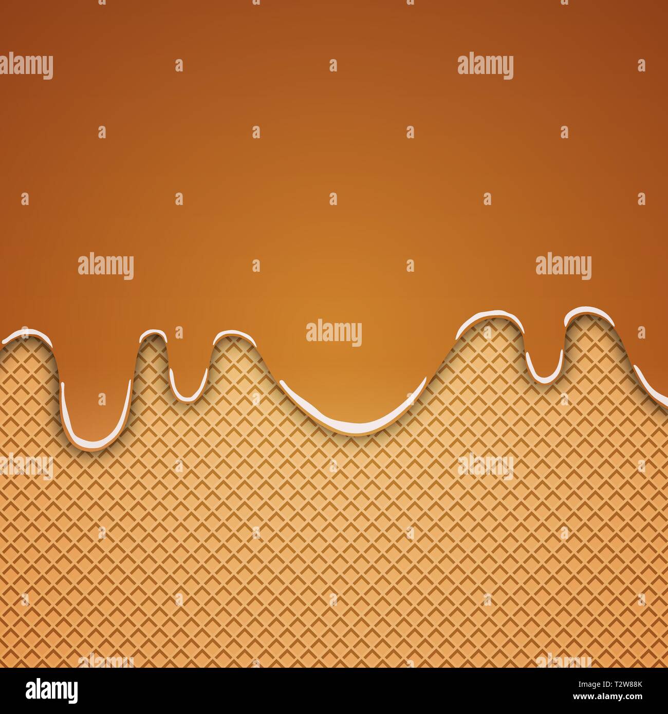 Cream Melted on Chocolate Wafer Background : Vector Illustration Stock ...