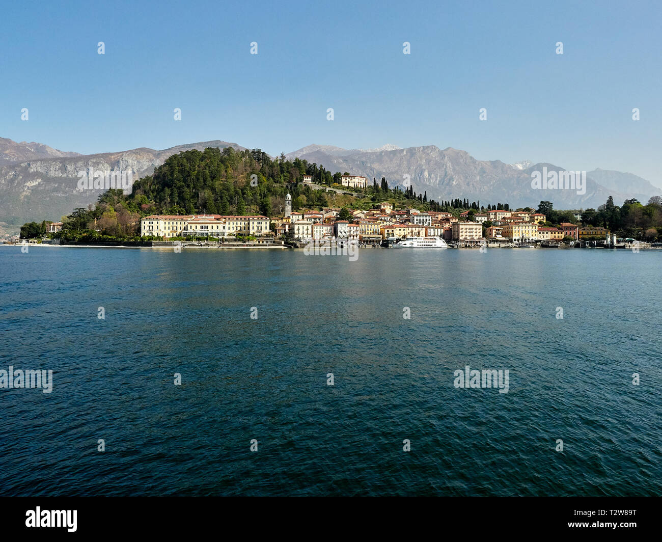 Bellagio Italy frontal lanscape view of the town and its surroundings ...