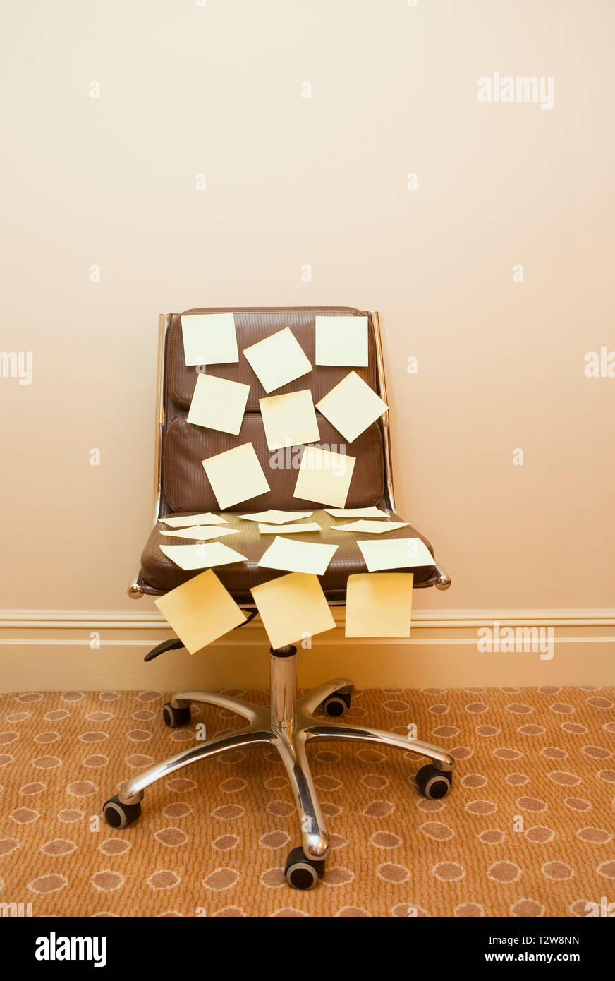 Post it notes stuck to a chair Stock Photo - Alamy