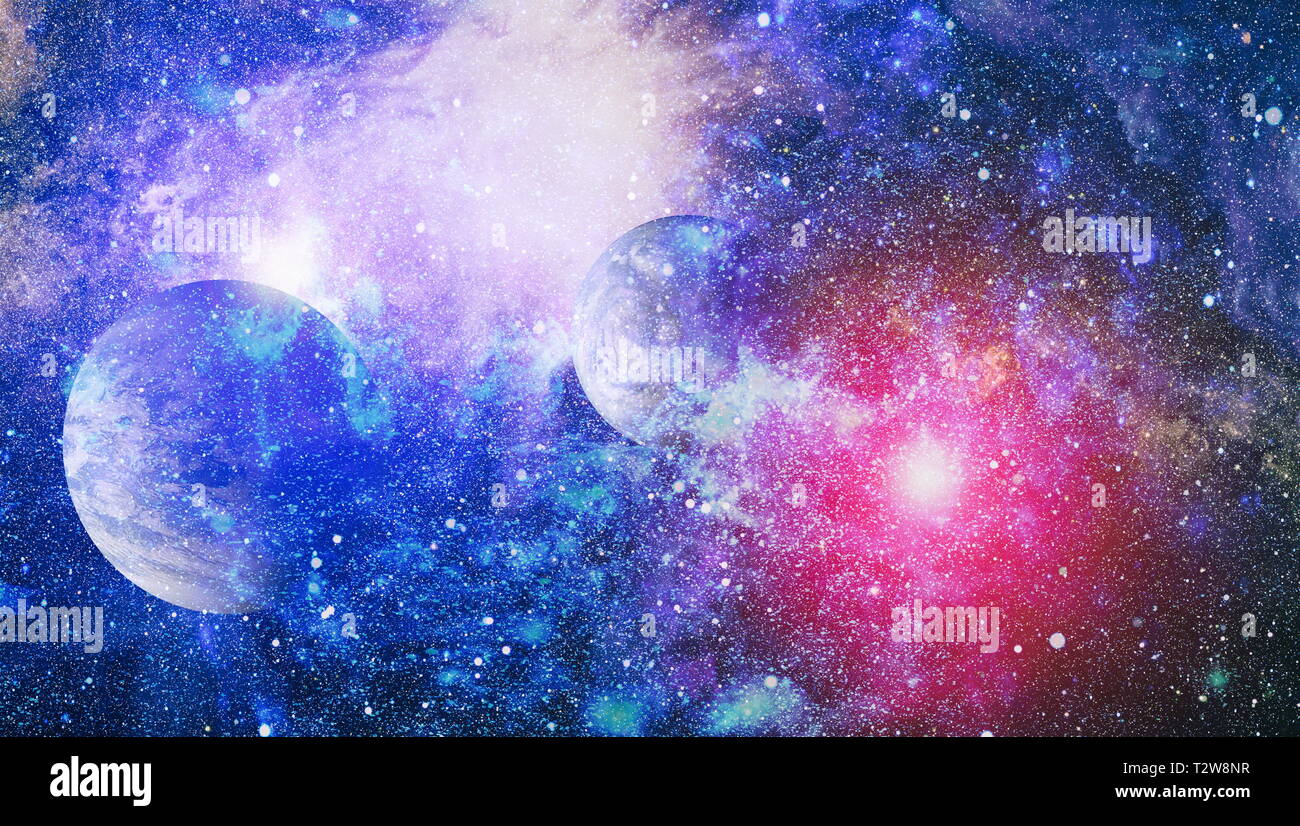 The explosion supernova. Bright Star Nebula. Distant galaxy. Abstract ...