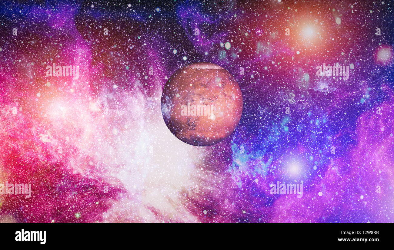 The explosion supernova. Bright Star Nebula. Distant galaxy. Abstract ...