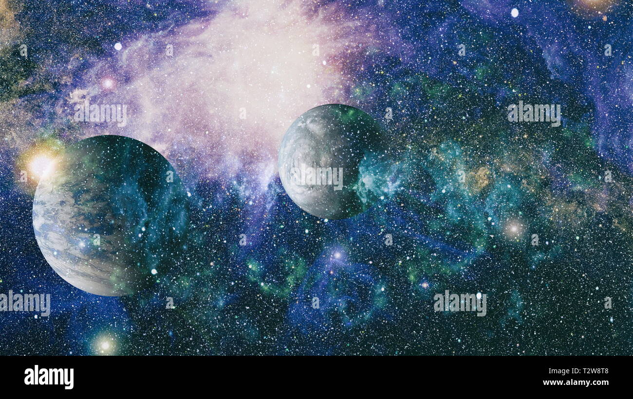 The explosion supernova. Bright Star Nebula. Distant galaxy. Abstract ...