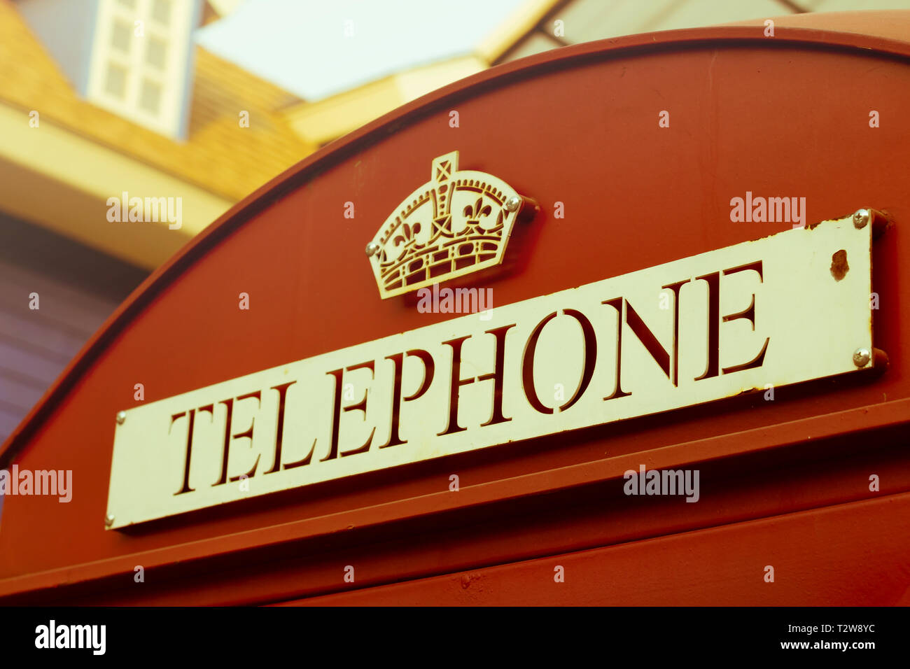 British callbox,Vintage style color Stock Photo - Alamy