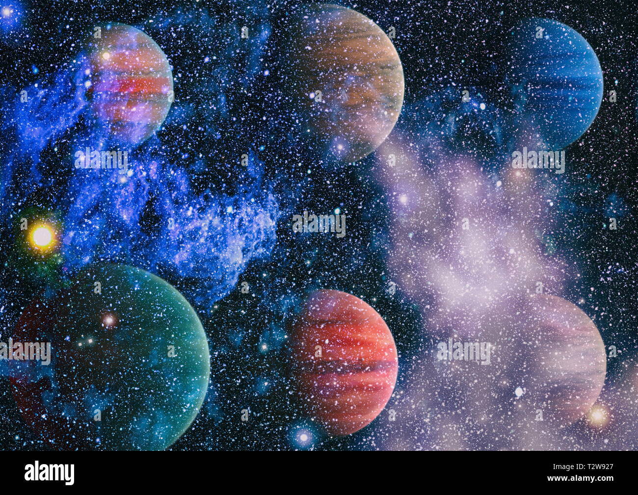 Nebula and galaxies in space. Elements of this image furnished by NASA ...