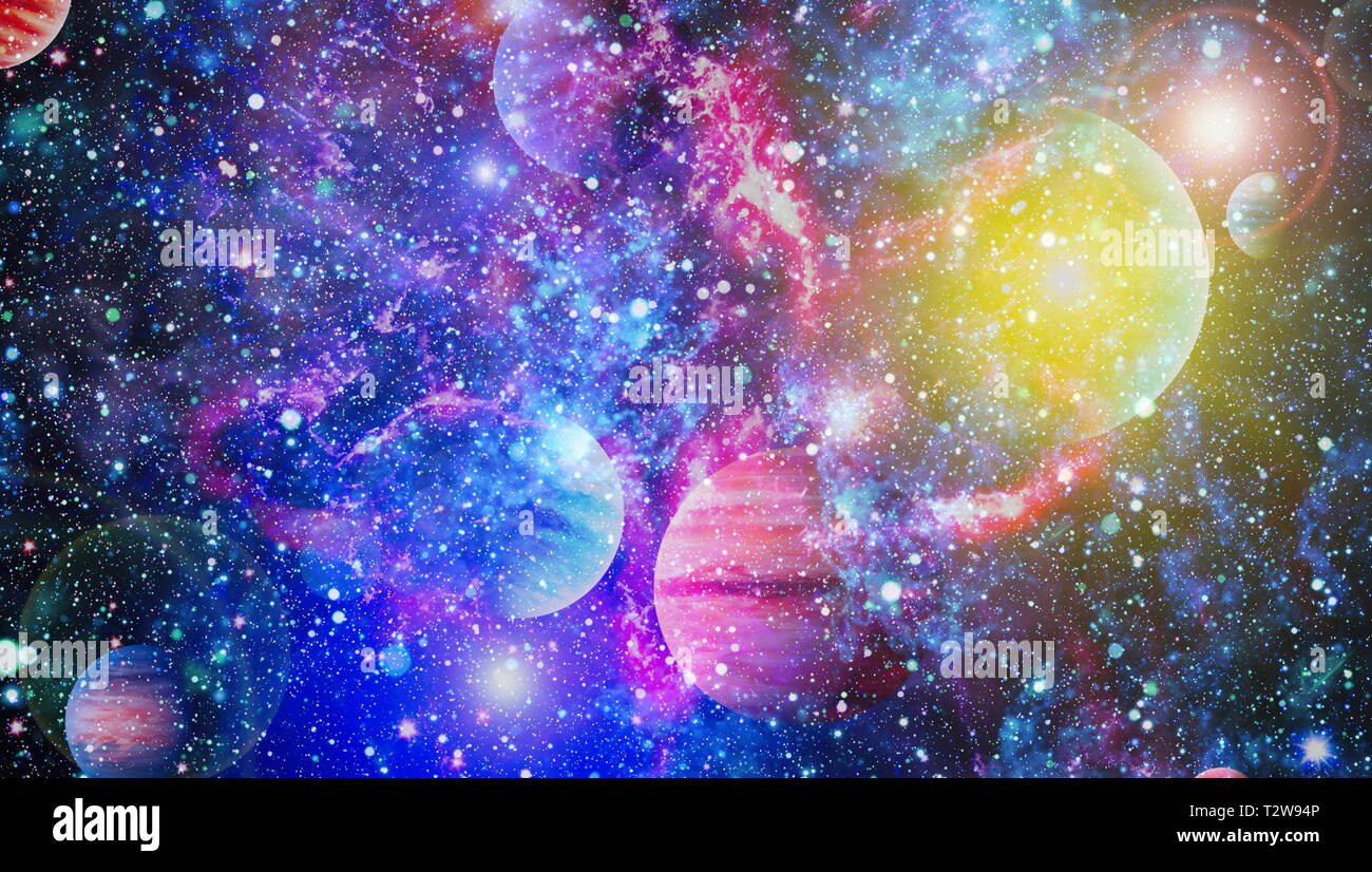 planets, stars and galaxies in outer space showing the beauty of space ...