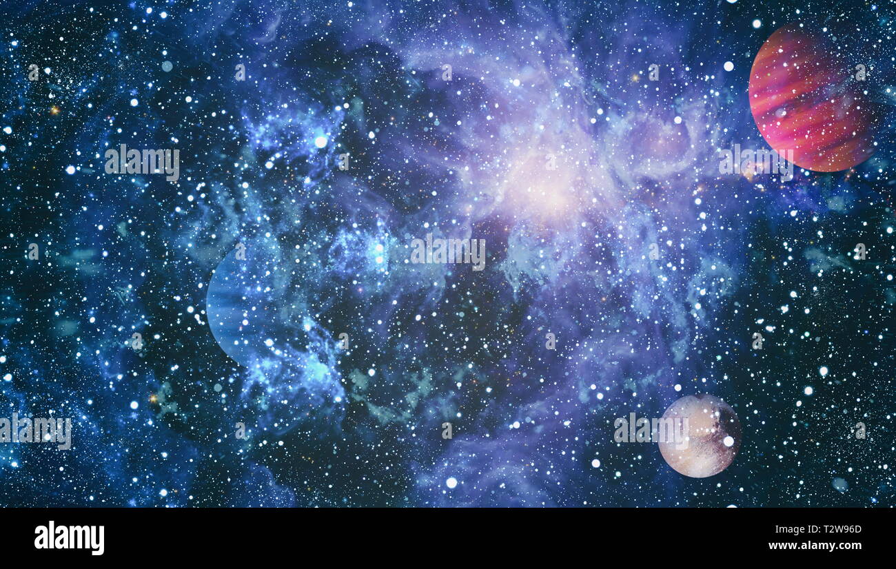 planets, stars and galaxies in outer space showing the beauty of space ...